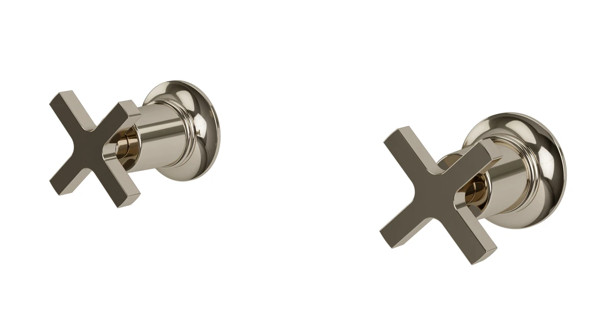 Emerson Two Handle Wall Mount Bath Trim with Classic… | Fireclay Tile