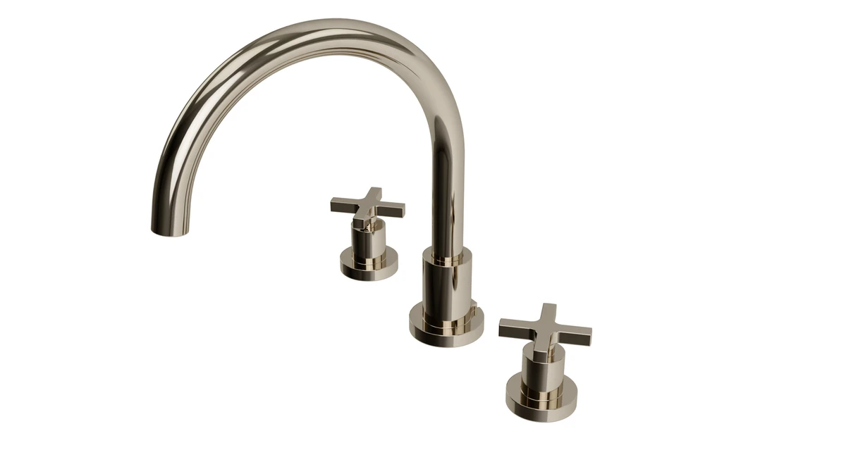 Flatiron Two Handle Deck Mount Gooseneck Bath Trim… | Fireclay Tile