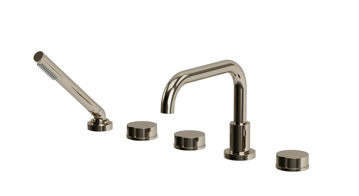 Foundry Three Handle Deck Mount Squaretop Bath Trim… | Fireclay Tile